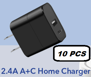 WALL PLUG DUAL PORT (USB A AND TYPE C PORT) (10PCS)