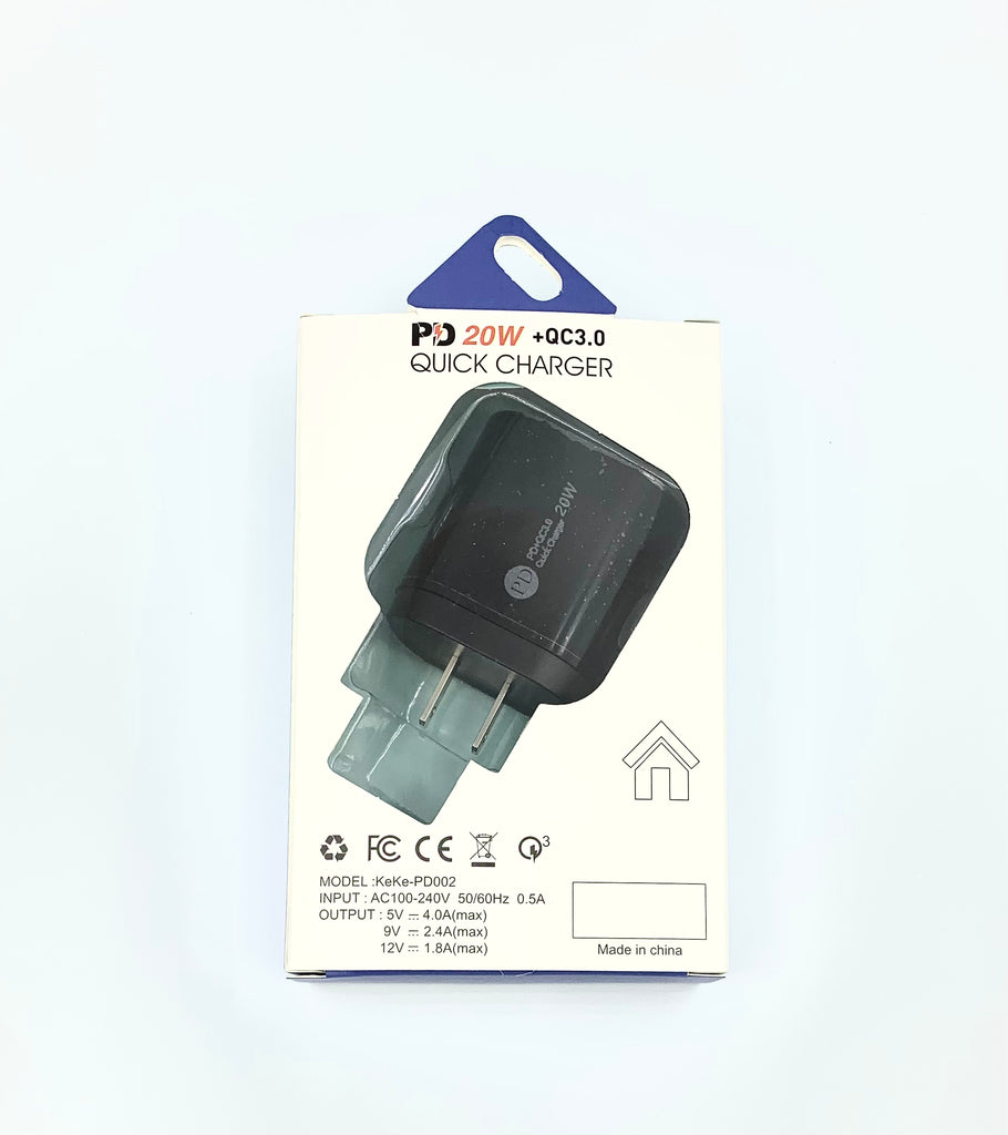 FAST 20W DUAL CHARGER WALL PDQ (FAST WALL PLUG WITH TYPE C PORT AND US